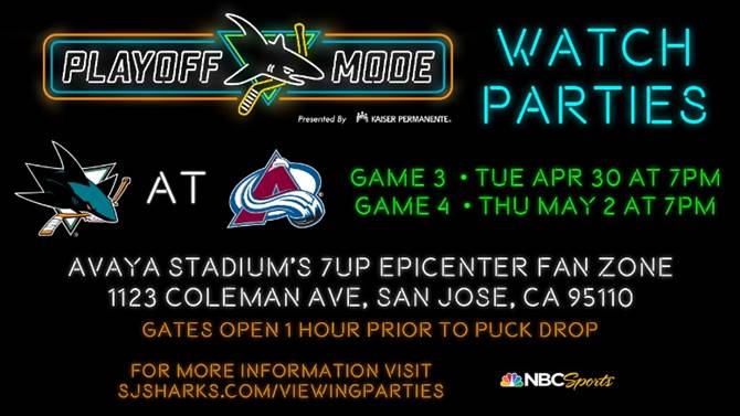 Sharks to Host Watch Parties During Round Two Away Games